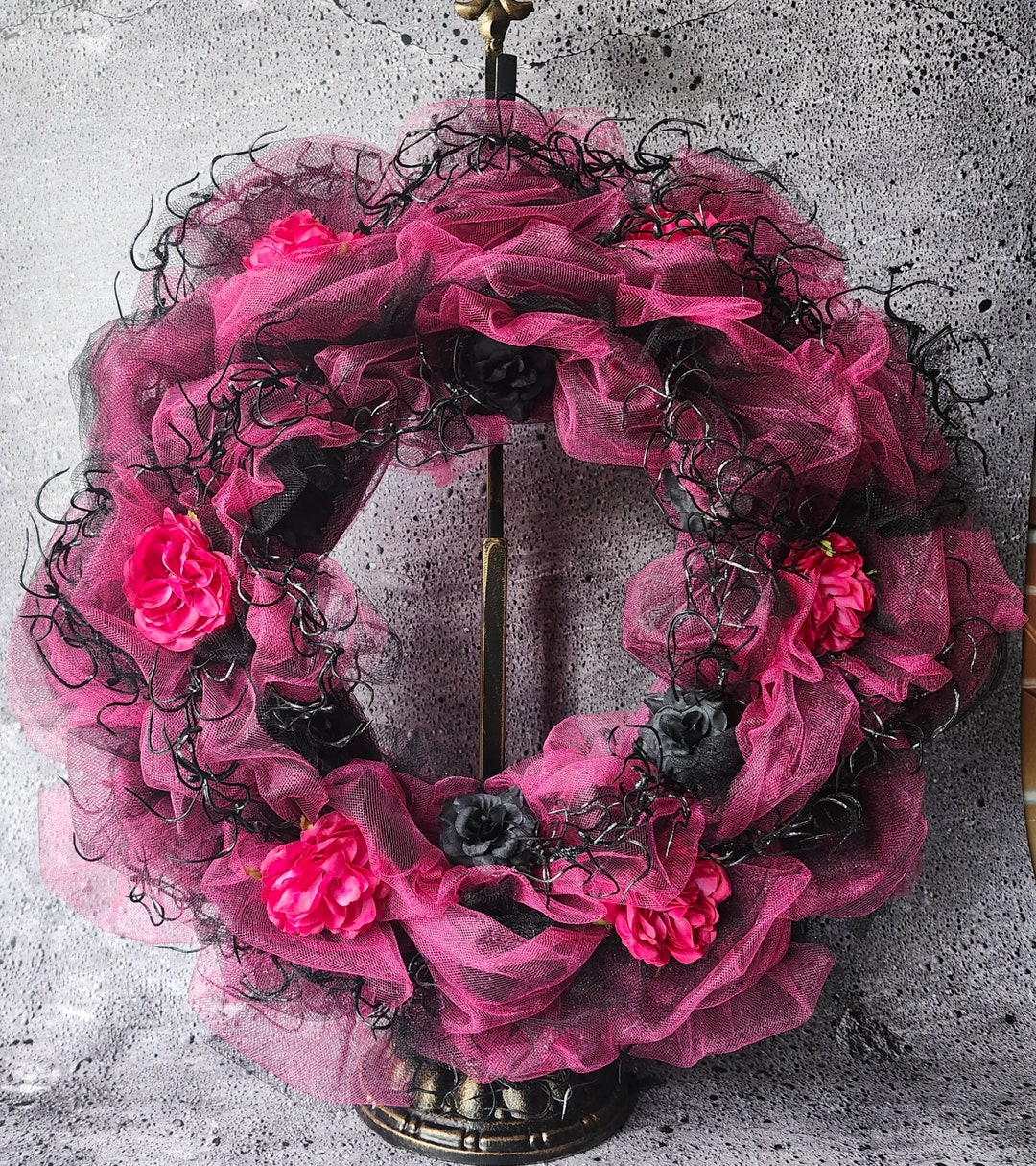 Black Bramble Wreath, Goth Home Decor, Halloween Home Decor, Wreath for ...