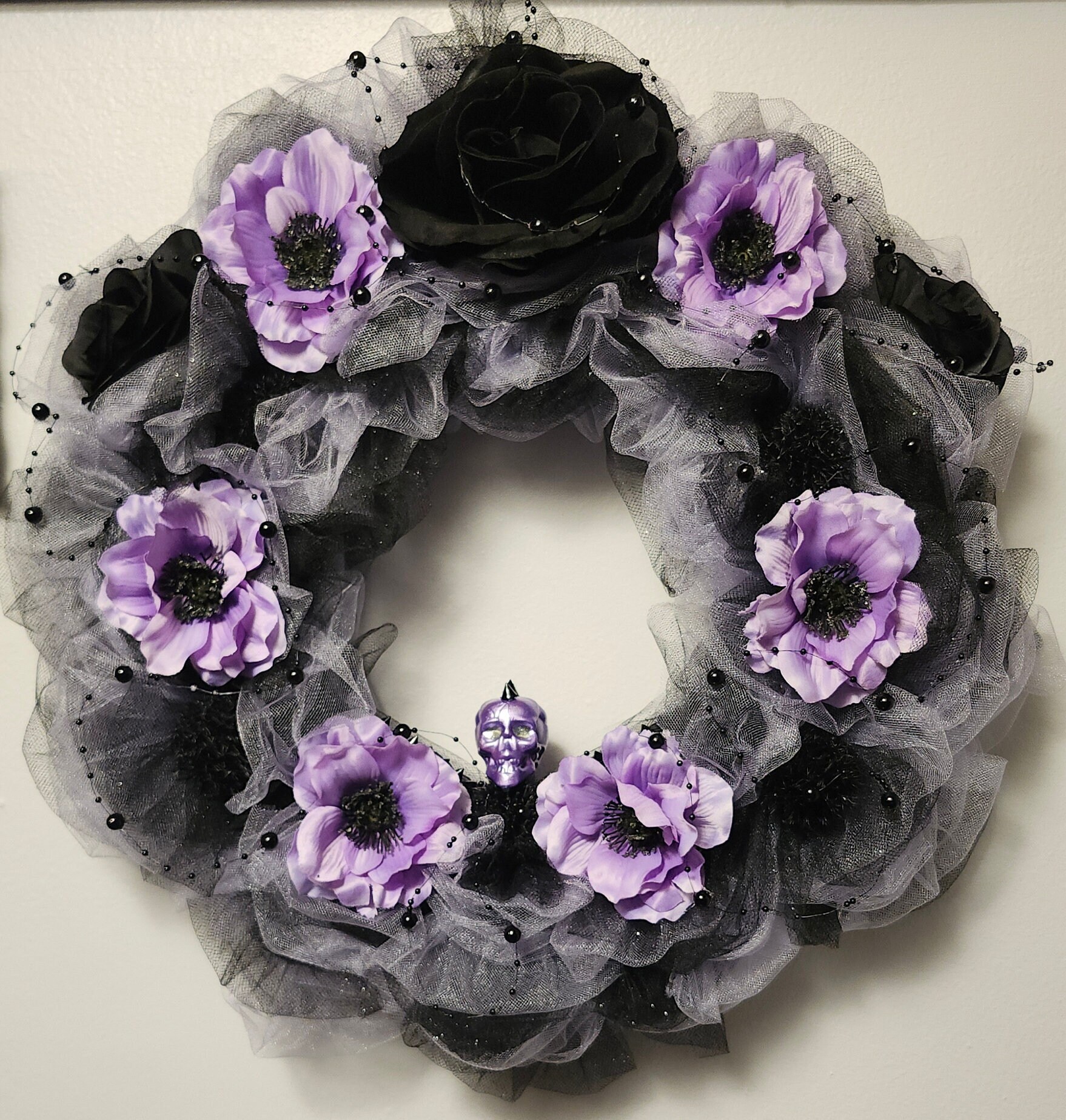 A Skull Called Spike Wreath, Goth Home, Punk, Cyber, Everyday Wreath ...