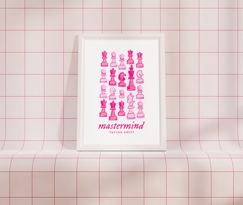 Taylor Swift Mastermind Poster Swiftie Hand Illustrated Pink Wall Art ...