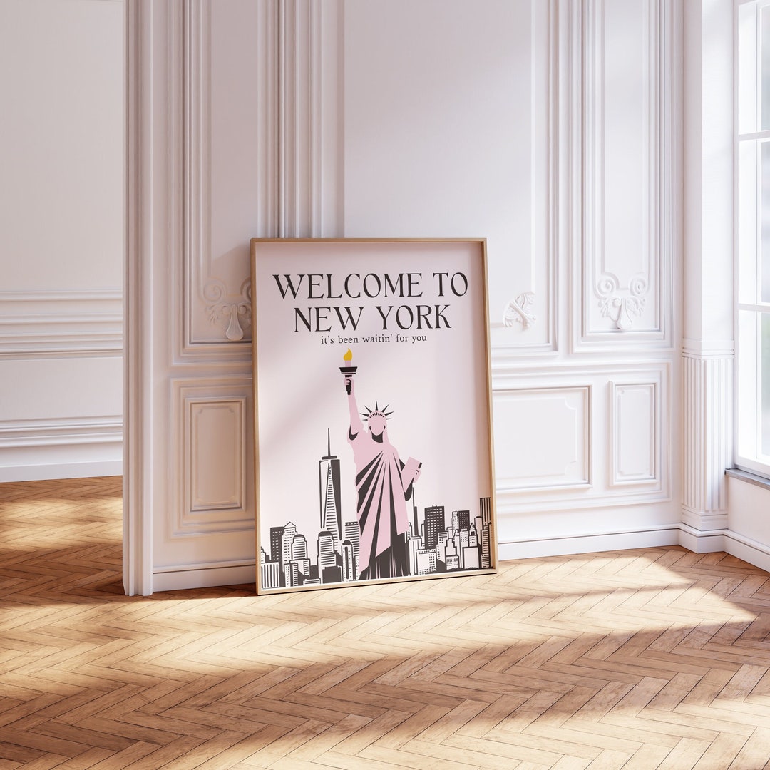 Taylor Swift welcome to New York Poster Pink Minimalistic Wall Art for ...
