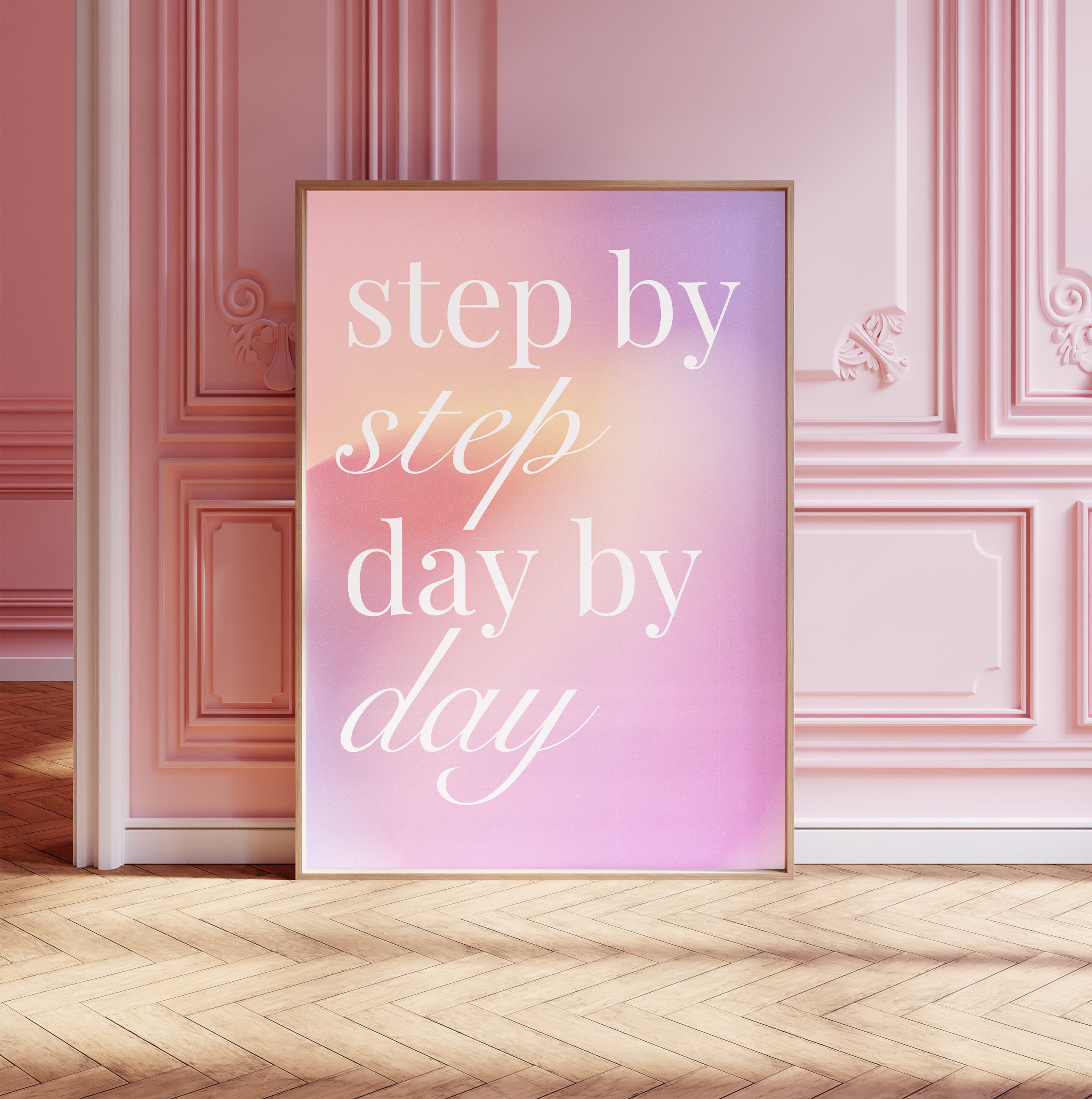 Step by Step, Day by Day Gradient Letters Affirmation & Manifestation ...