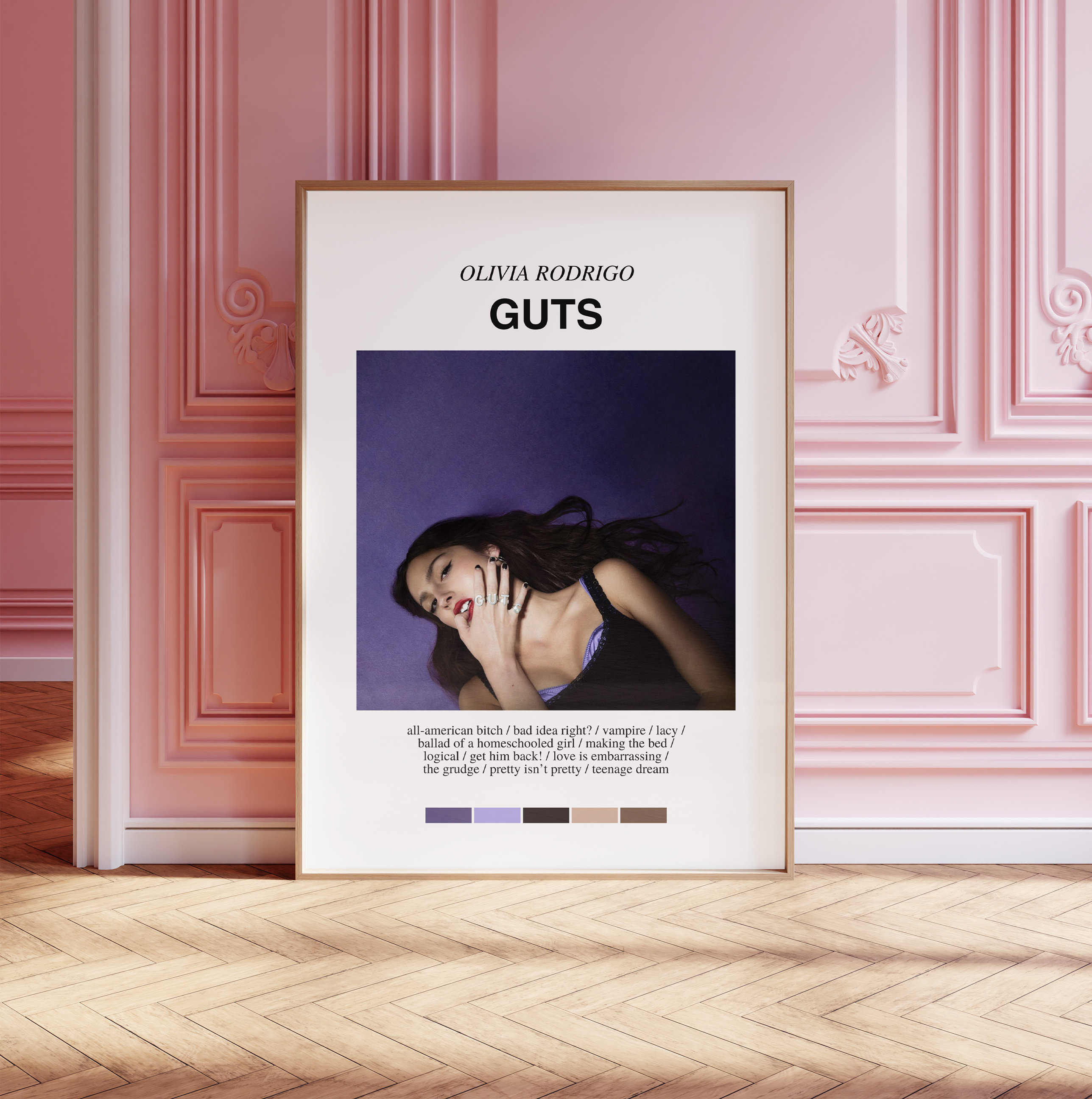 Olivia Rodrigo Album GUTS - Printable Poster by Gary Miller | Printblur