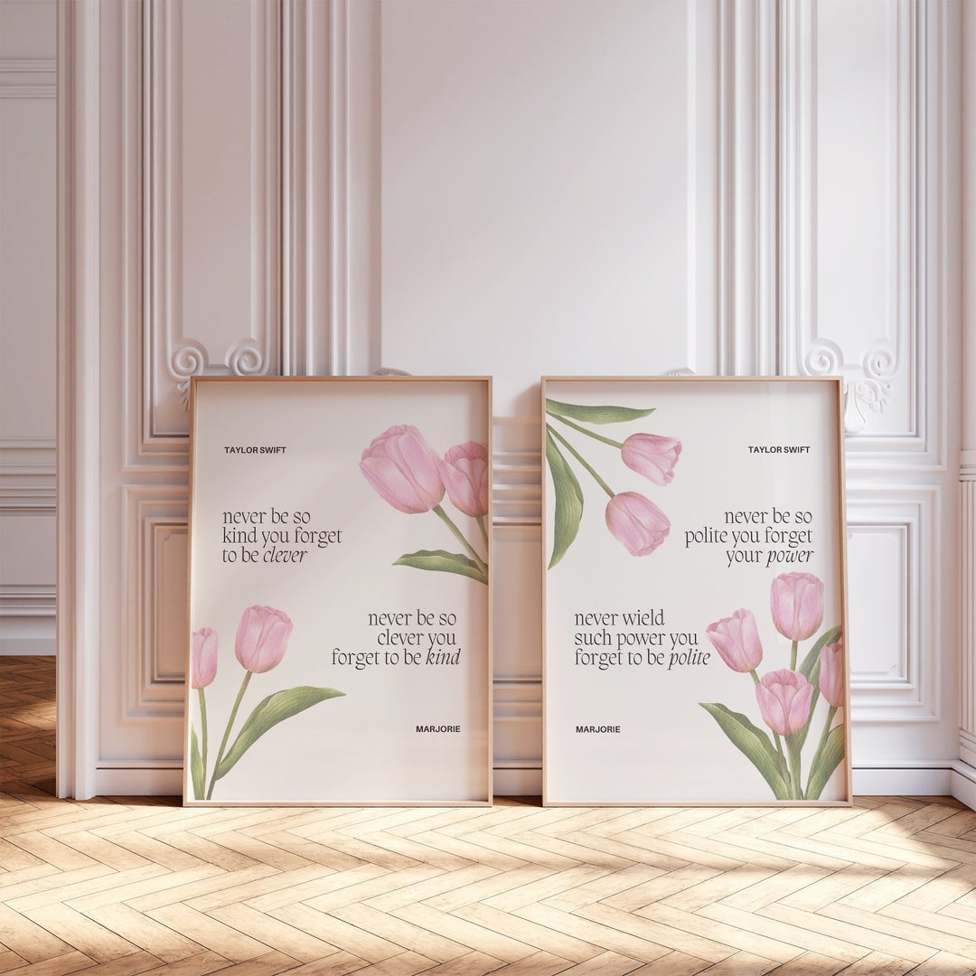 Taylor Swift Marjorie Poster Set of 2 Lyrics & Swiftie Flower Wall Art ...