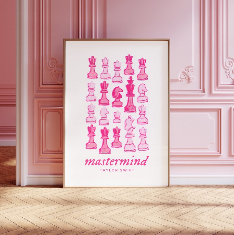 Taylor Swift Mastermind Poster Swiftie Hand Illustrated Pink Wall Art ...