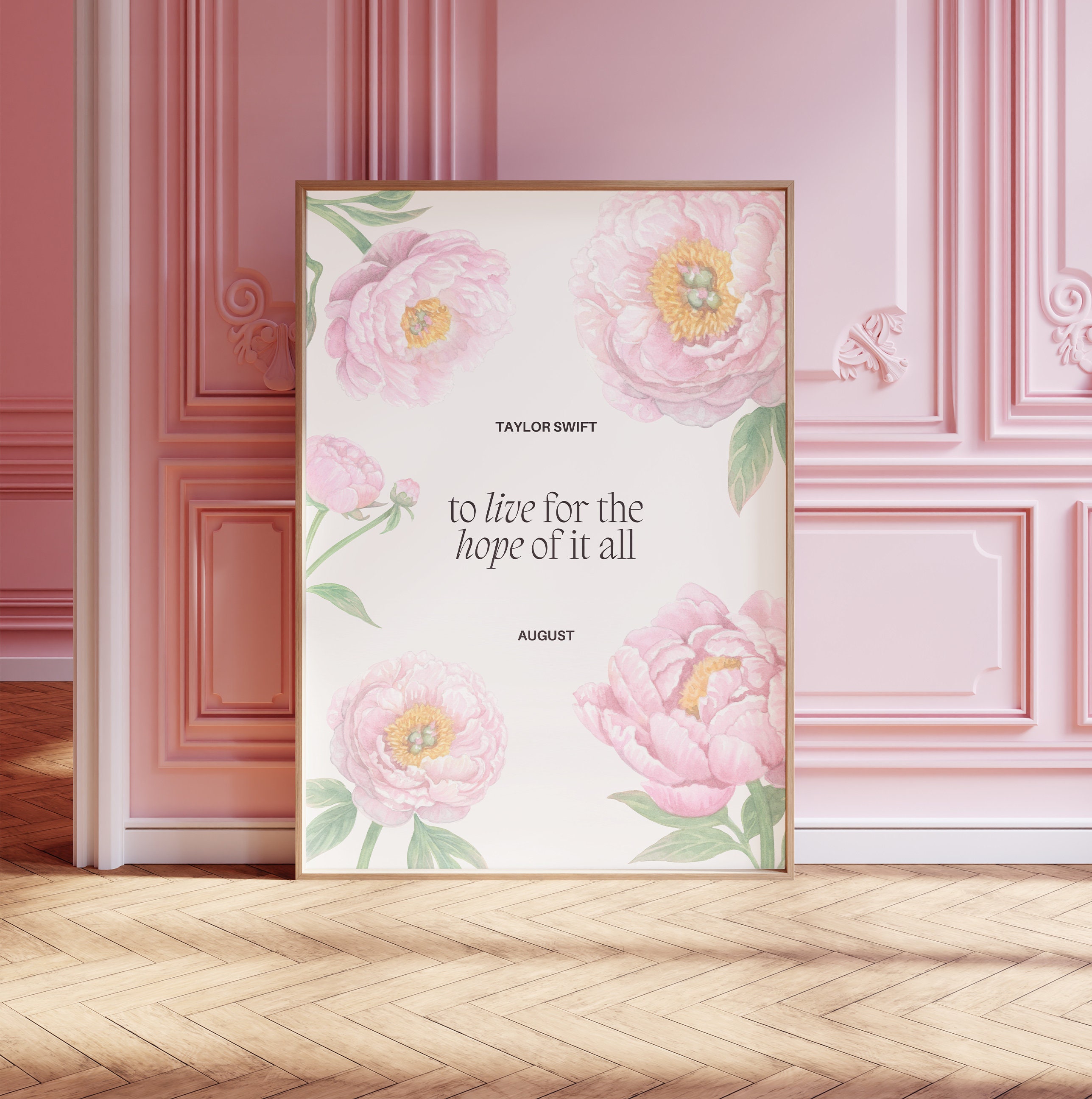 Taylor Swift Lyrics Poster Set of 3 August, Marjorie, Mirrorball Flower ...