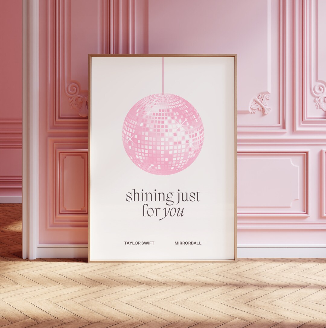 Taylor Swift Mirrorball Poster Lyrics & Swiftie Flower Wall Art ...
