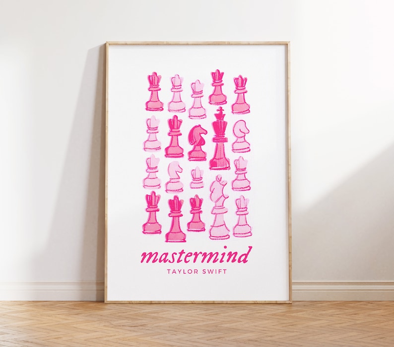 Taylor Swift Mastermind Poster Swiftie Hand Illustrated Pink Wall Art ...