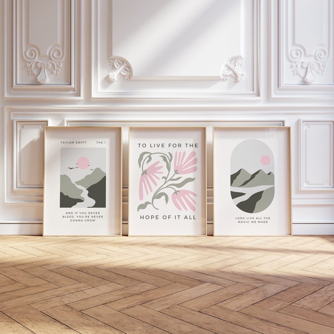 Taylor Swift Simple Poster Set of 3 August, Long Live, the 1 Wall Art ...