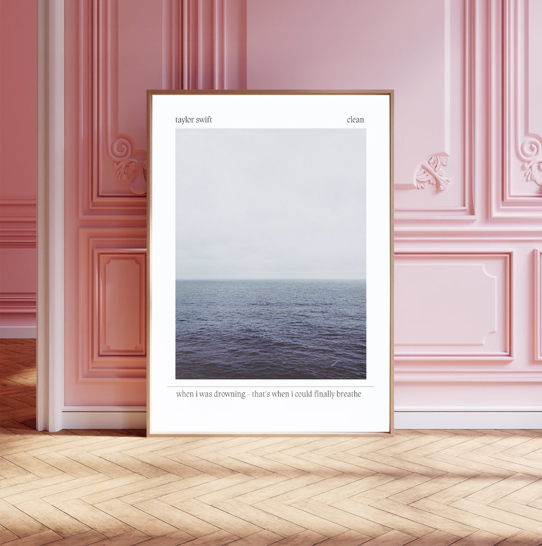 Taylor Swift Clean Poster Lyrics Ocean Wall Art Swiftie Decor 1989 ...