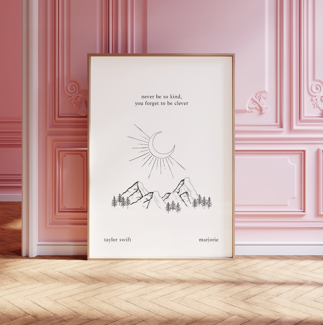 Taylor Swift Marjorie Poster Lyrics & Swiftie Minimalistic Wall Art ...