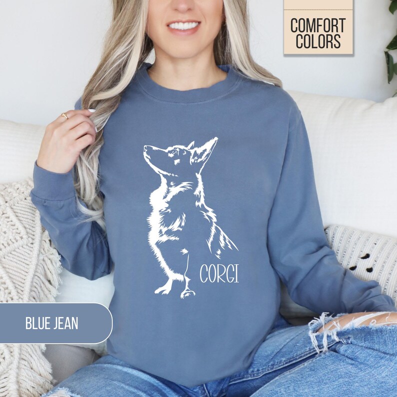 Corgi Long Sleeve Shirt - Comfort Colors Shirt Ring-spun Cotton S - 3XL ...