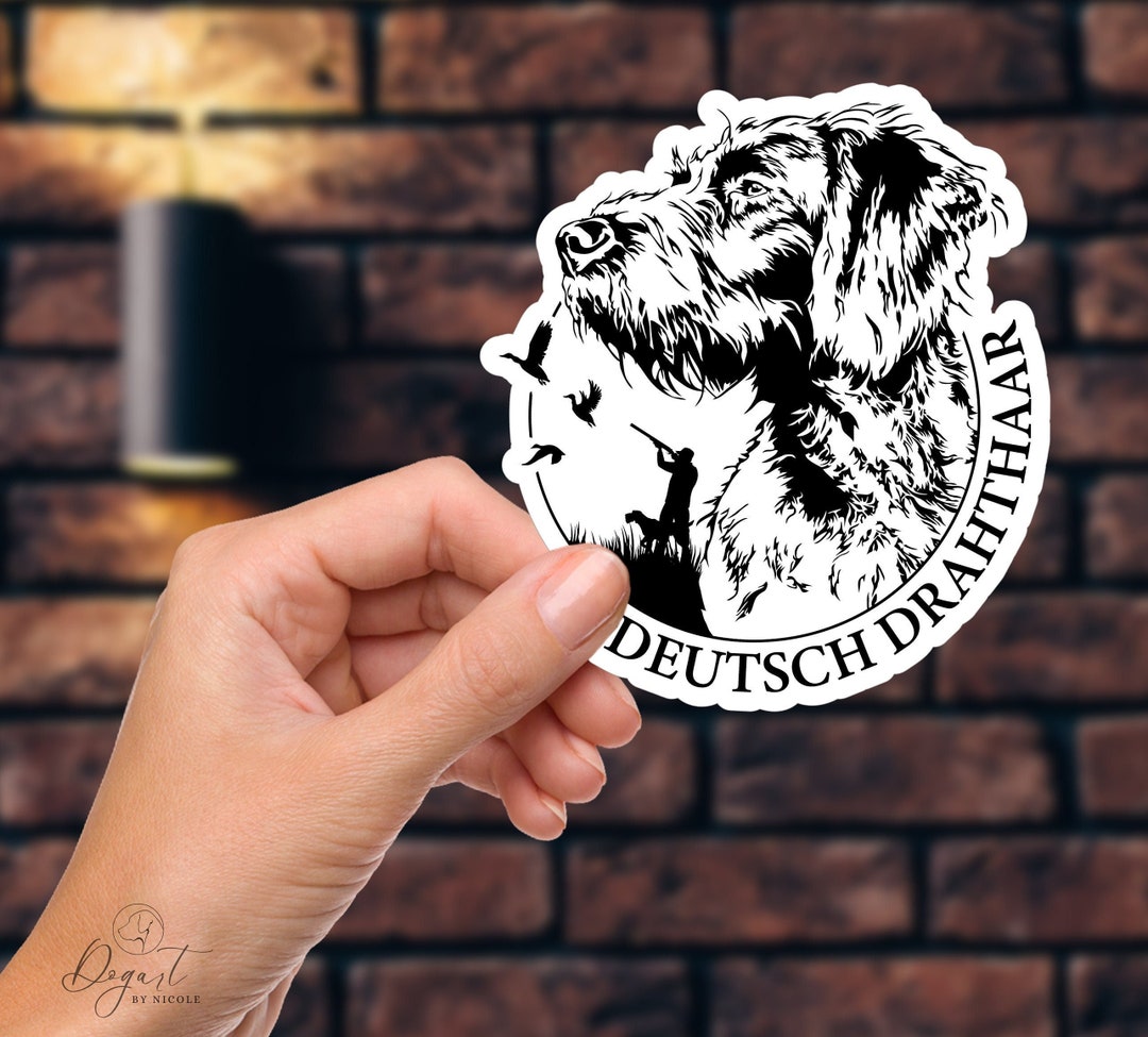 German Wirehaired Pointer Sticker, Die-cut Sticker, GWP Mom Gift, Vinyl ...
