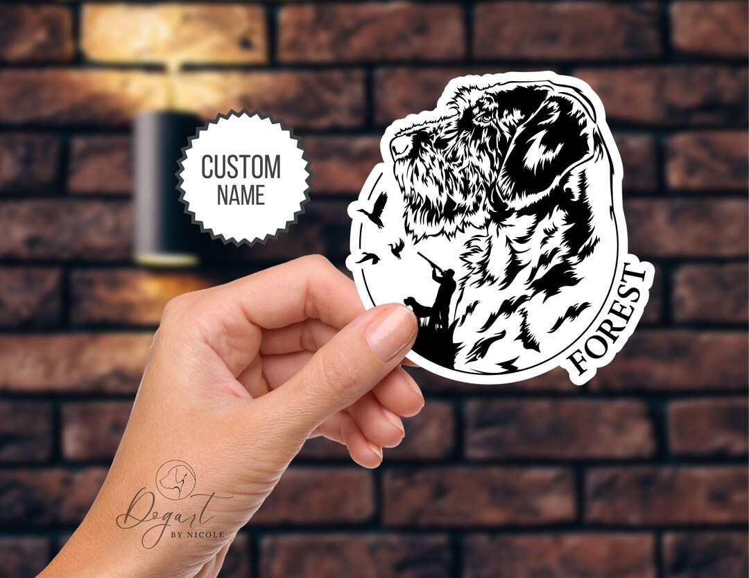 Wirehaired Pointing Griffon Sticker, Die-cut Sticker, Custom Dog ...