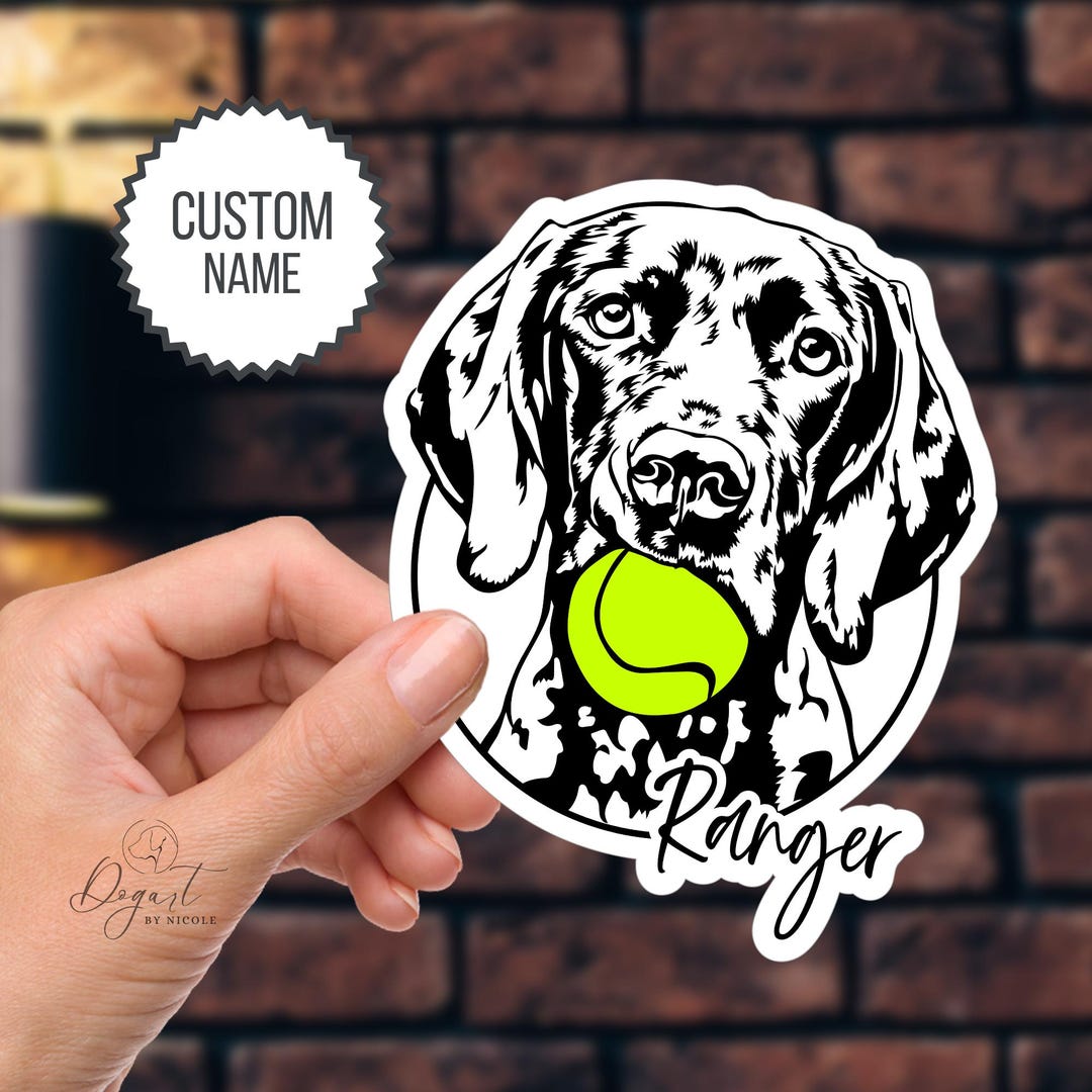 German Shorthaired Pointer Sticker, Die-cut Sticker, Custom Dog Name ...