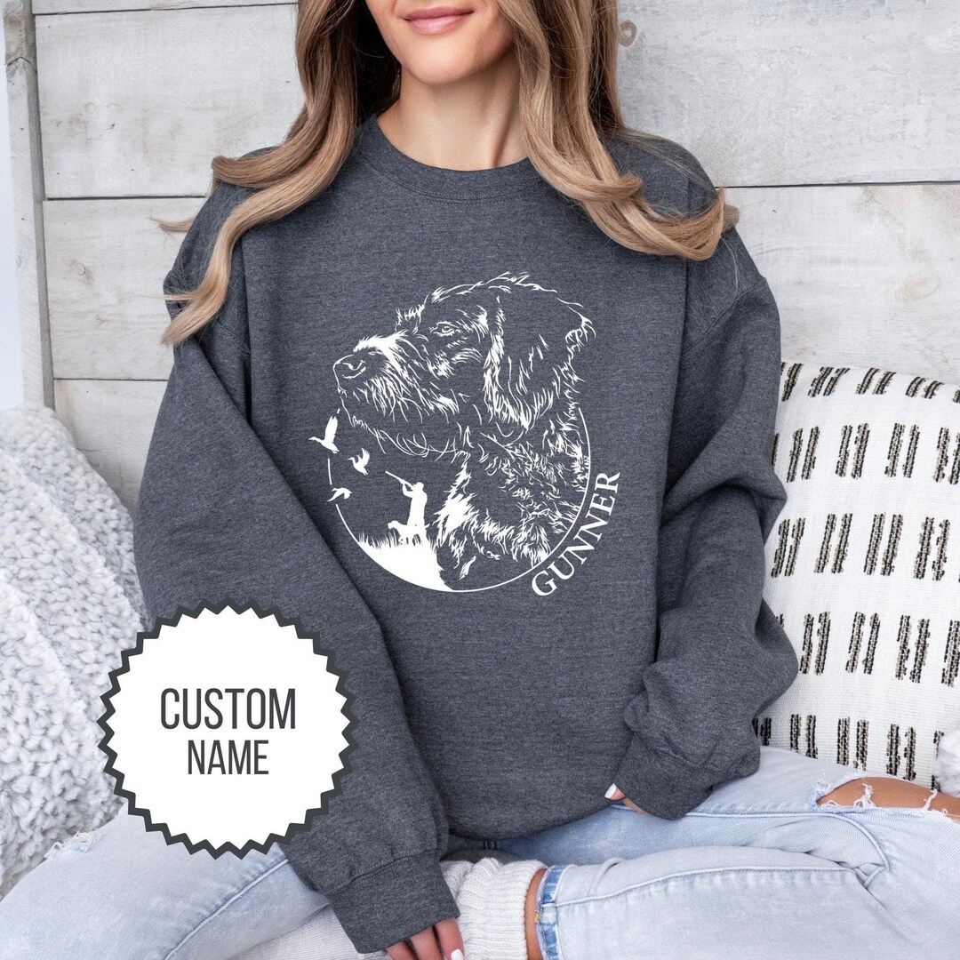 German Wirehaired Pointer Sweatshirt, Custom Dog Sweatshirt, German ...