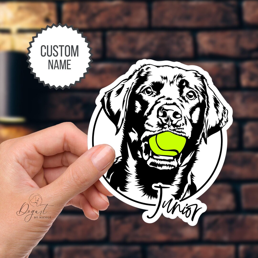 Labrador Sticker, Die-cut Sticker, Custom Dog Name, Labrador Retriever ...