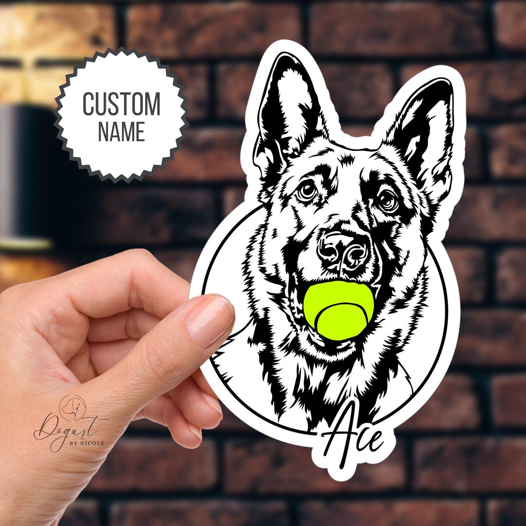 Malinois Sticker, Die-cut Sticker, Custom Dog Name, Vinyl Decal ...