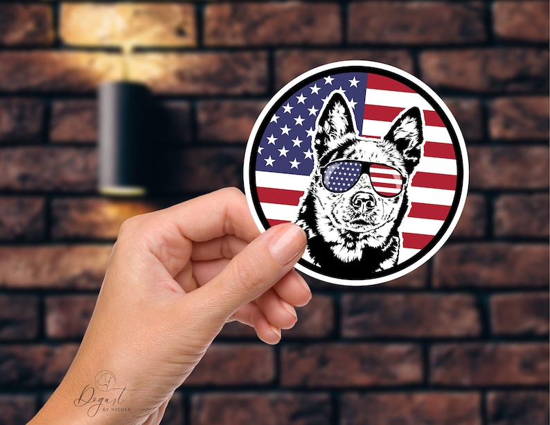 Blue Heeler Sticker, Die-cut Sticker, Cattle Dog, Vinyl Decal, Blue ...