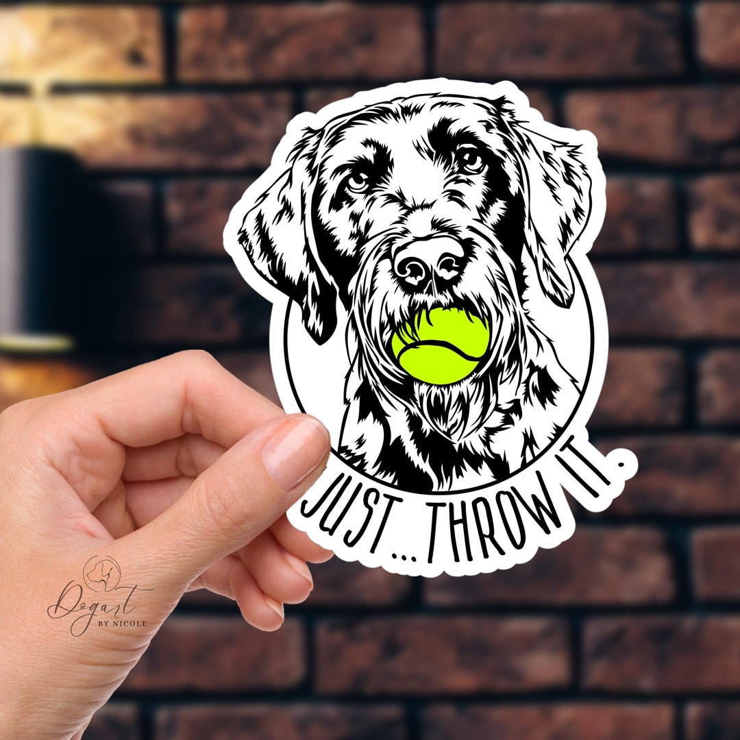German Wirehaired Pointer Sticker, Die-cut Sticker, German Wirehaired ...