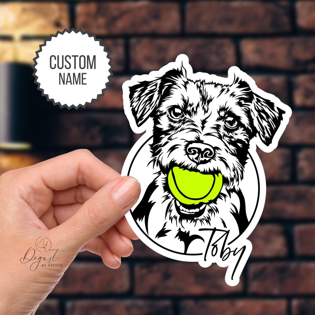Jack Russell Sticker, Die-cut Sticker, Custom Dog Name, Vinyl Decal ...