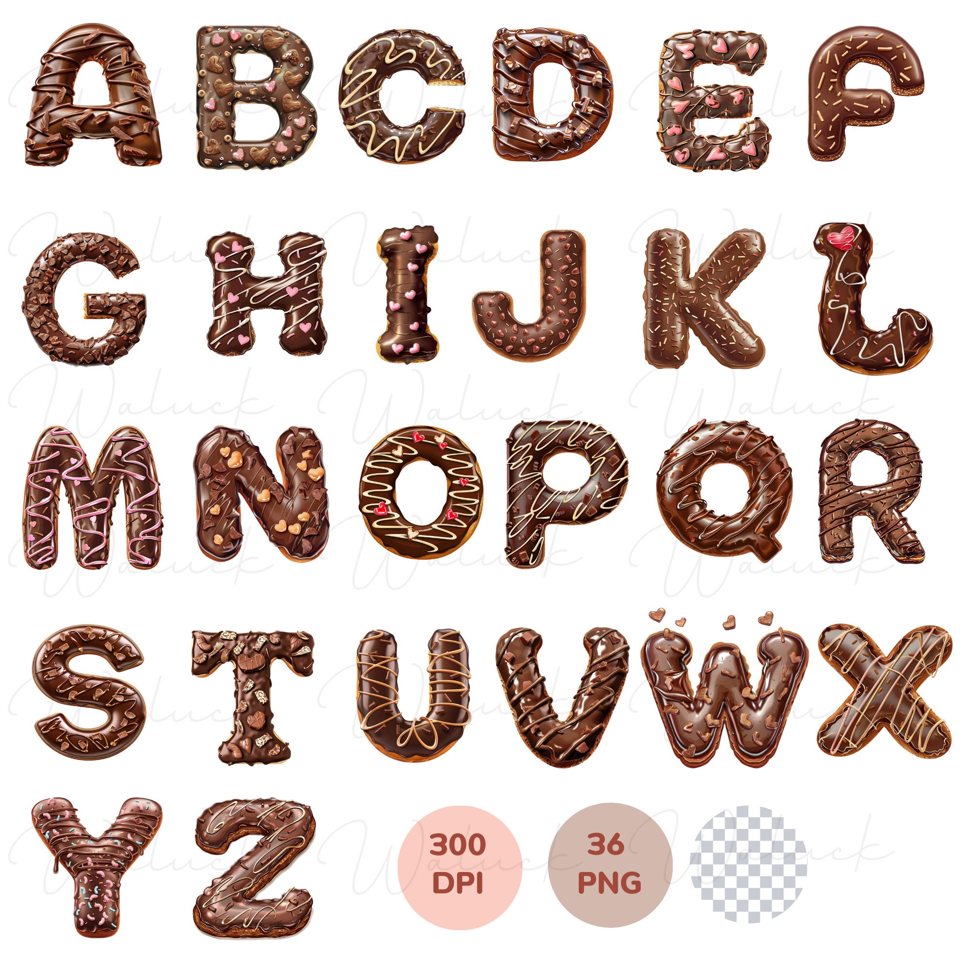 Chocolate Donut Alphabet Clipart, Cute Letter, Donut Clipart, Food ...