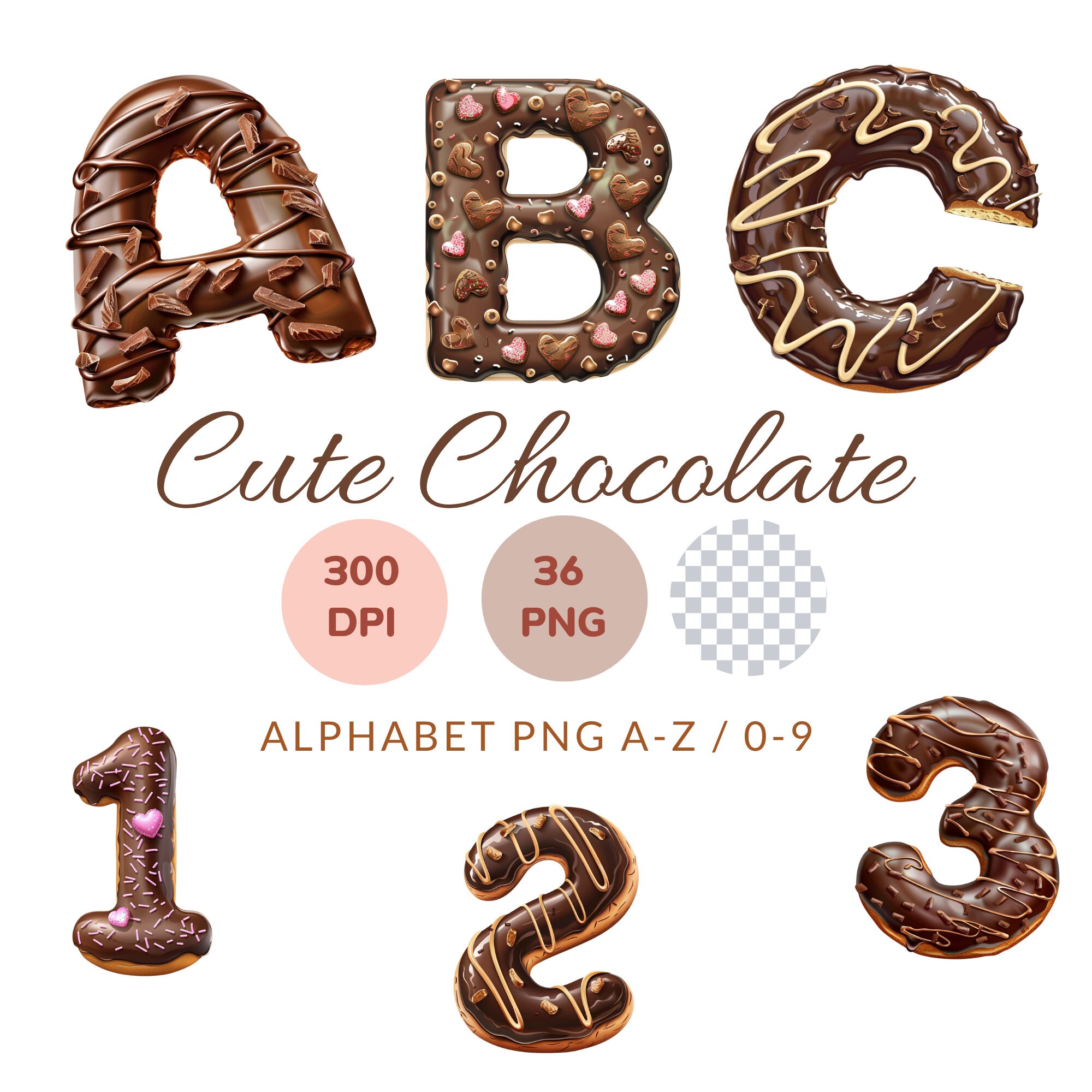 Chocolate Donut Alphabet Clipart, Cute Letter, Donut Clipart, Food ...