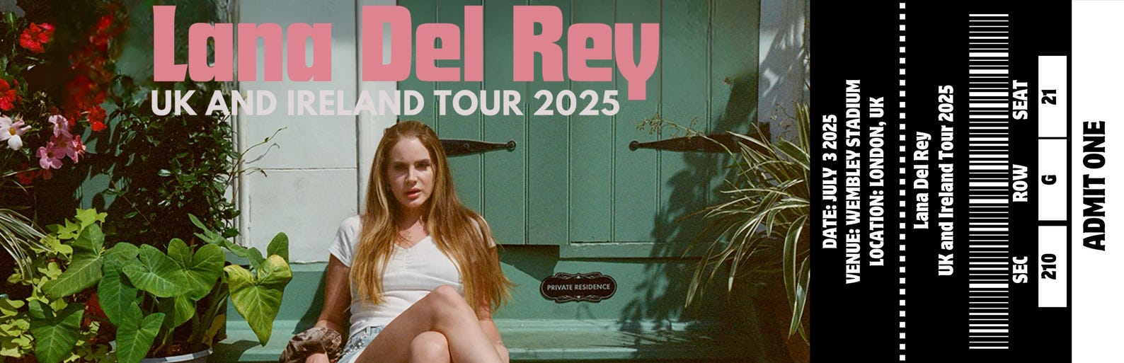 Lana Del Rey Tour Ticket Editable Concert Memorabilia - Etsy