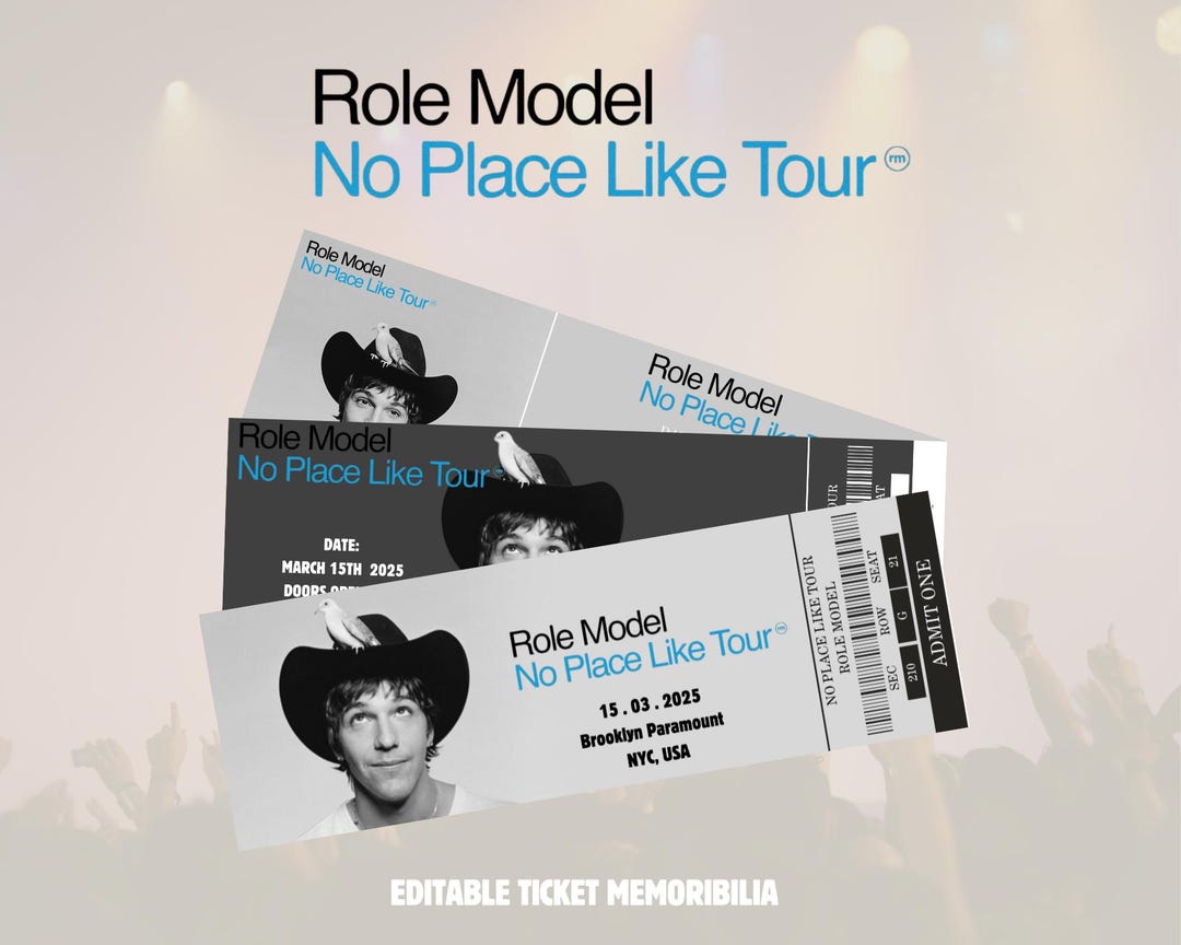 Role Model No Place Like Tour Editable Tour Concert Ticket - Etsy