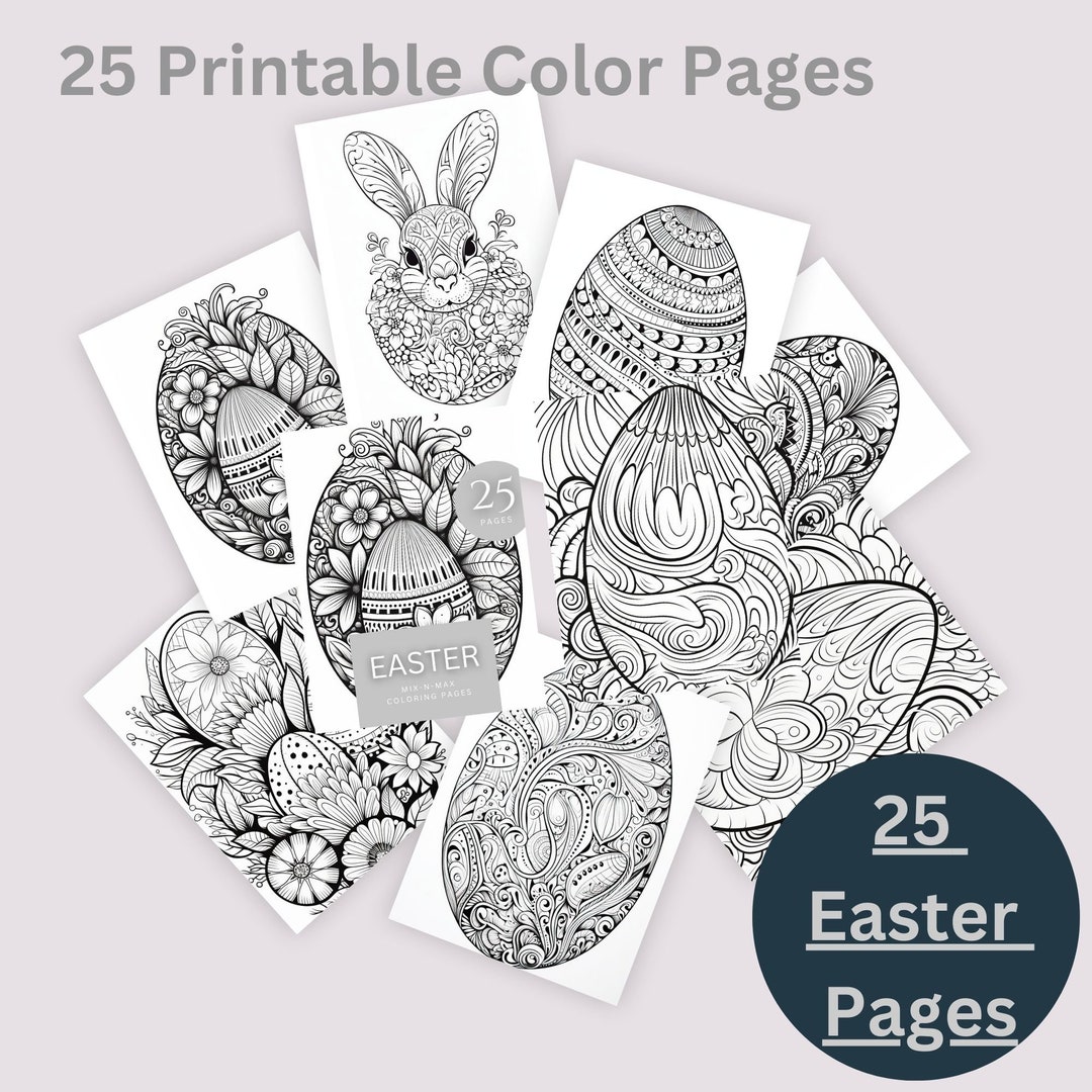 25 Printable Easter Color Pages for Easter Fun Activity Printable PDF ...
