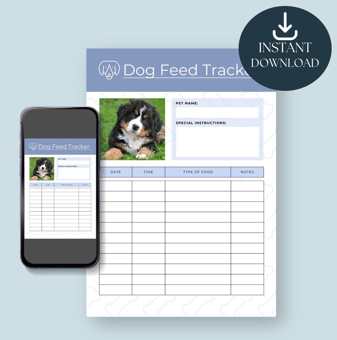 Dog Feed Tracker Printable Editable Template - Etsy