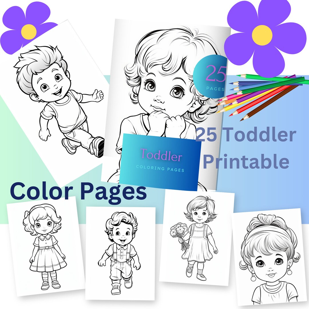 25 Toddler Printable Color Pages - Etsy