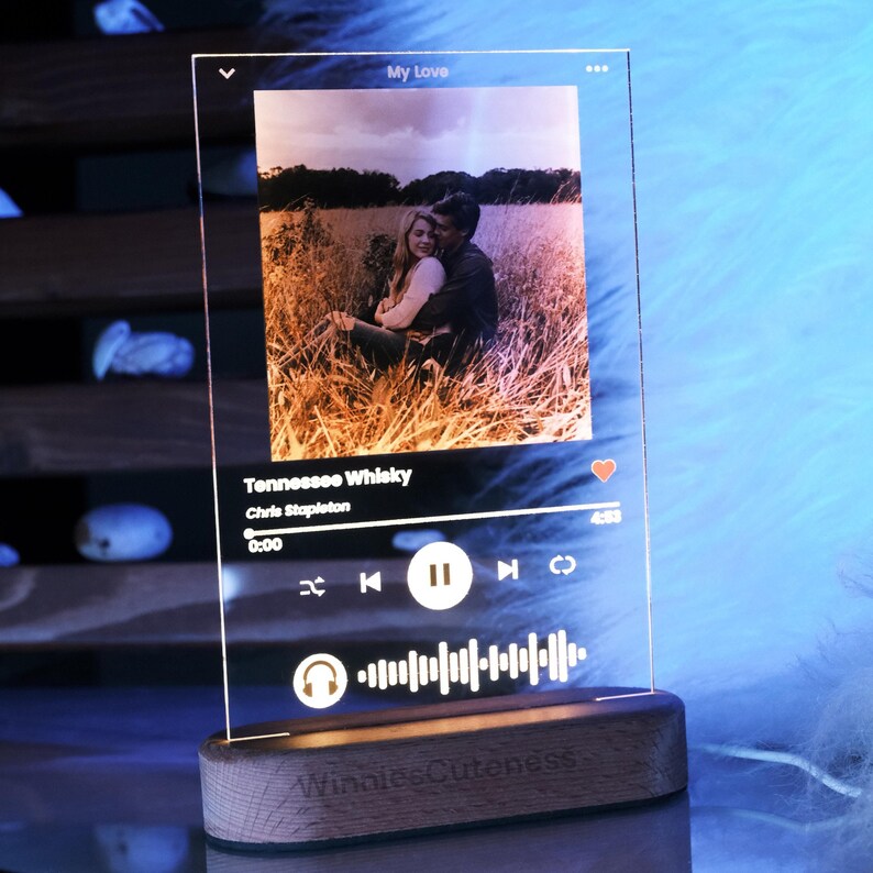 Personalized Photo Night Light Plaque, Custom Music Lover Gift ...