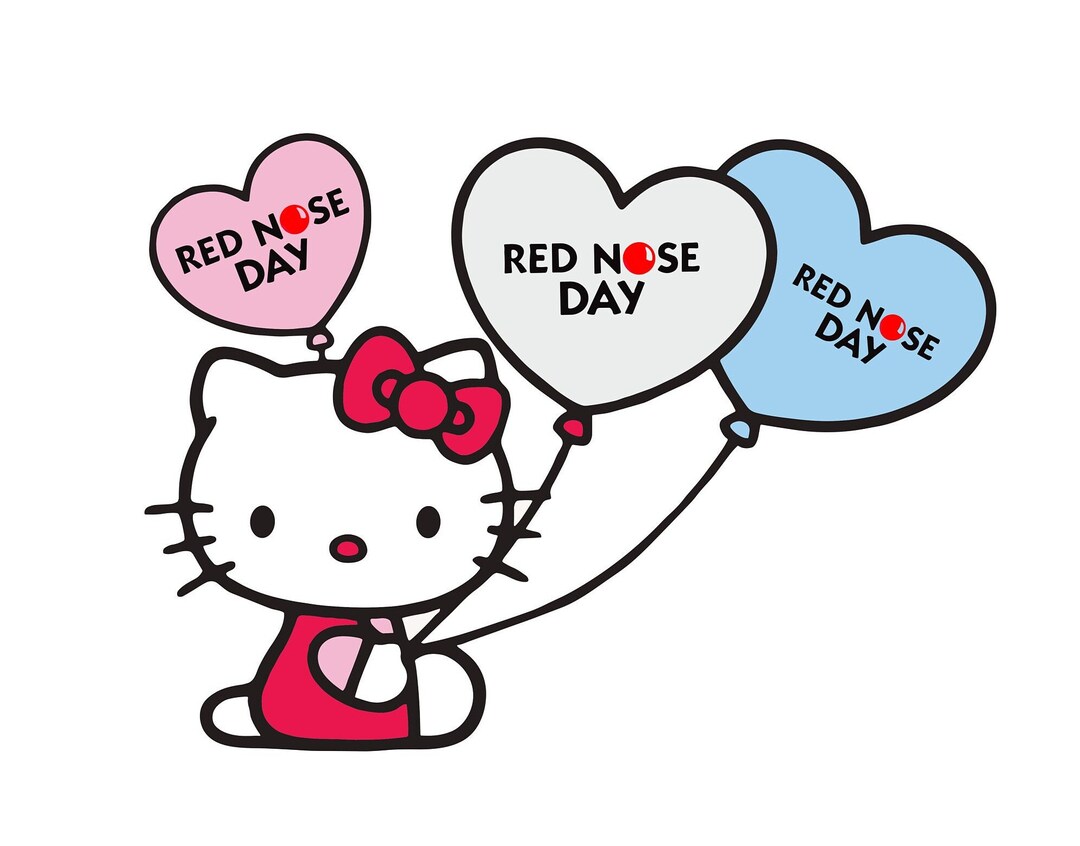 Red Nose Day Kitty Svg Red Nose Day Bundle Red Nose Cat Png Digital ...