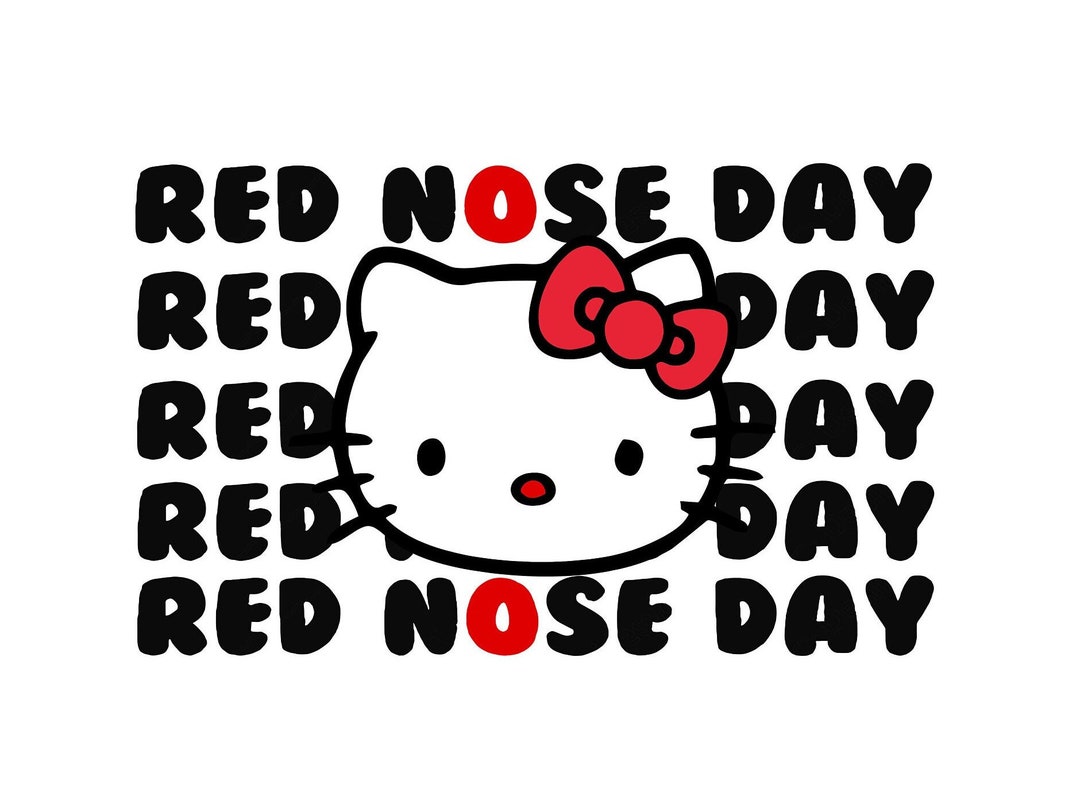 Red Nose Day Kitty Svg Red Nose Day Bundle Red Nose Cat Png Digital ...
