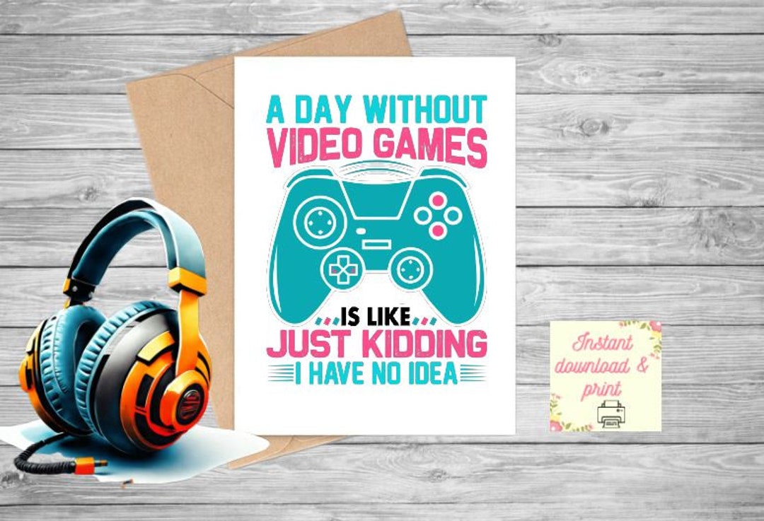 Printable Gamer Birthday Greeting Card - Etsy