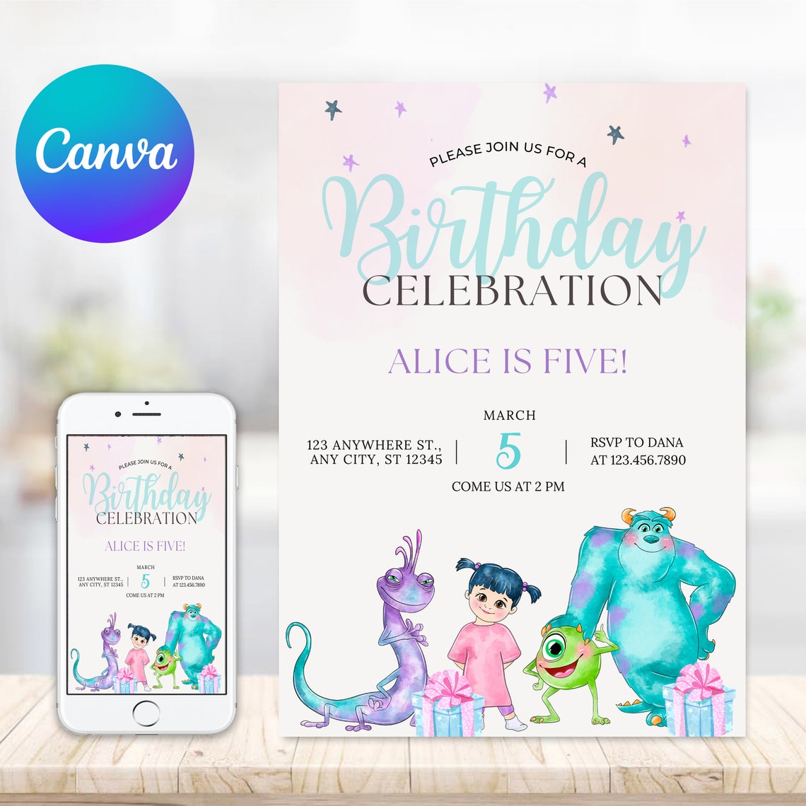 Monster Birthday Invitation, 1st Birthday Invite, Printable Monsters ...