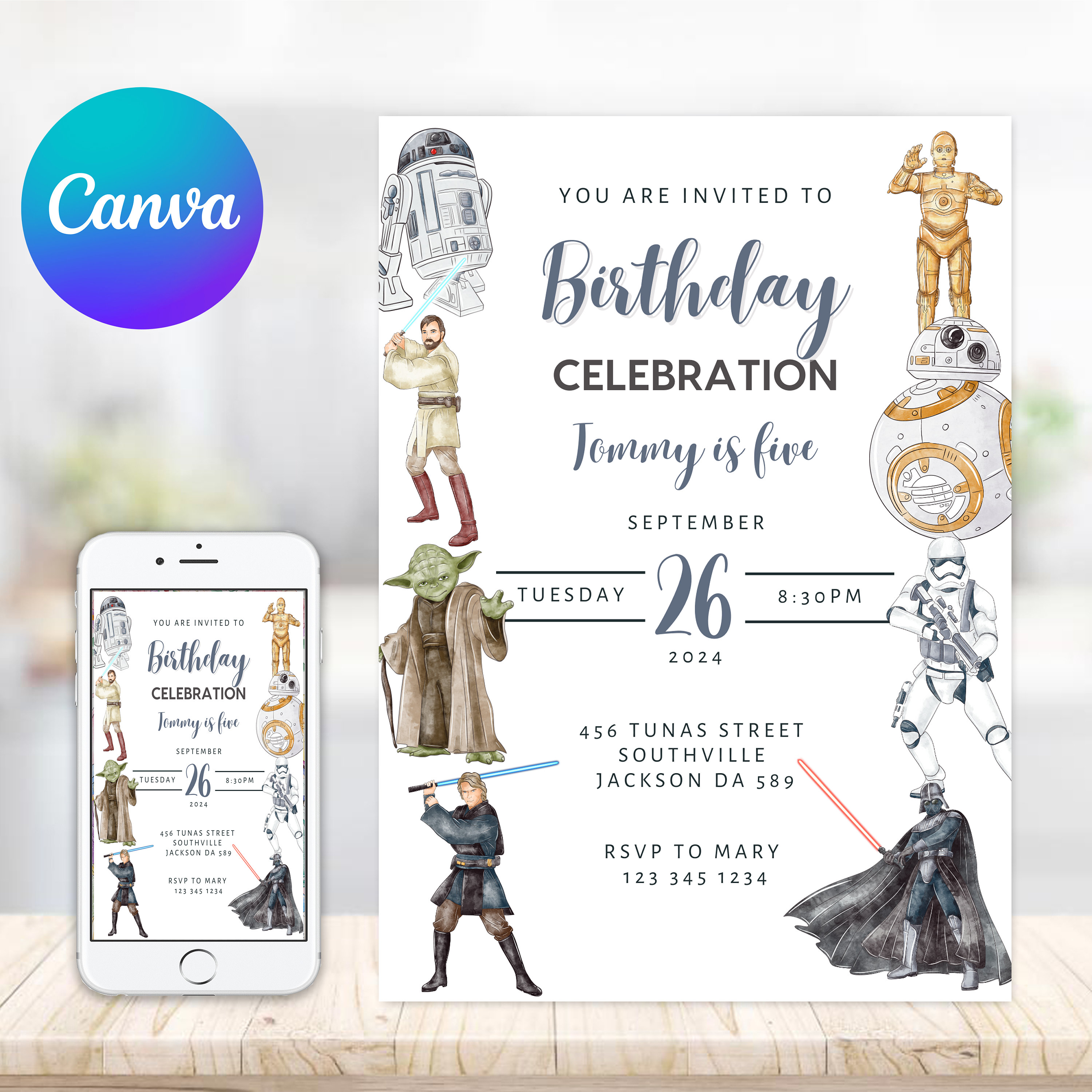 Star Wars Birthday Invitation Templates
