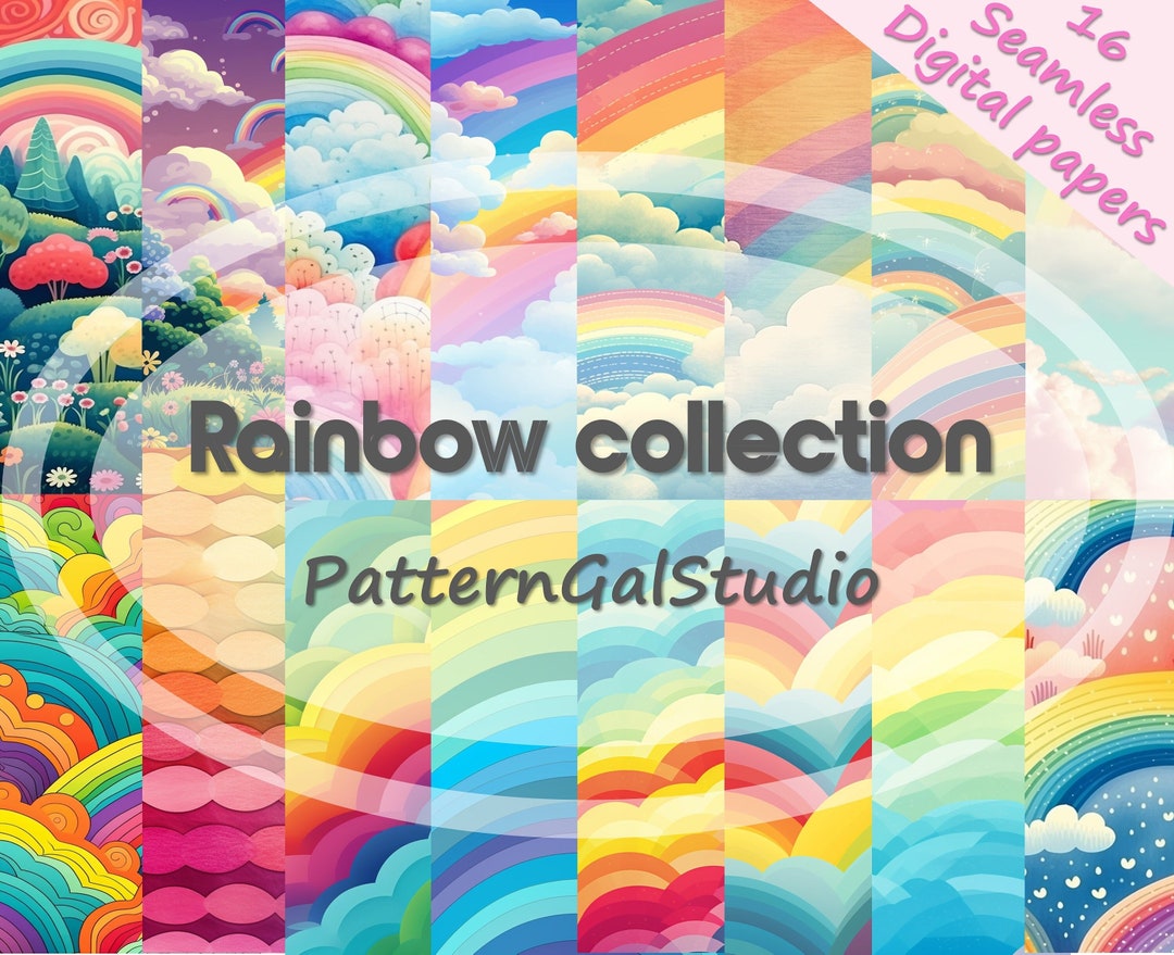 Rainbow Graphic Pattern for Product Painting and Colourful Digital ...