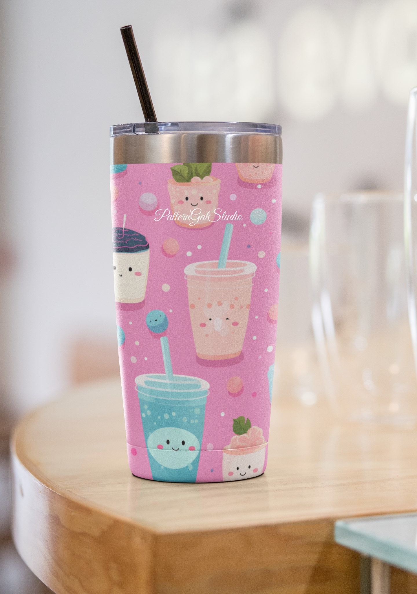 Bubble Tea Boba Tea Digital Paper Boba Seamless - Etsy