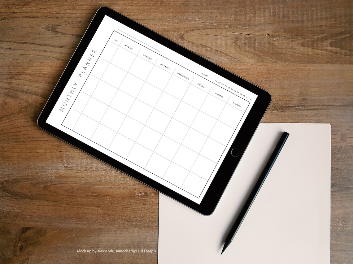 PDF Monthly Overview A4 or A3 Printable or for Your Tablet - Etsy