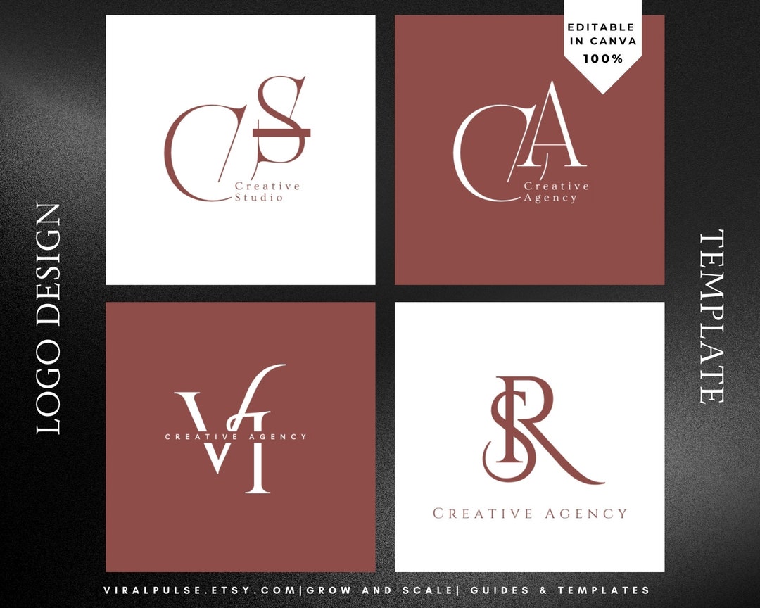Rust Red Initial Logo Template | Stylish Branding Design for Creative ...