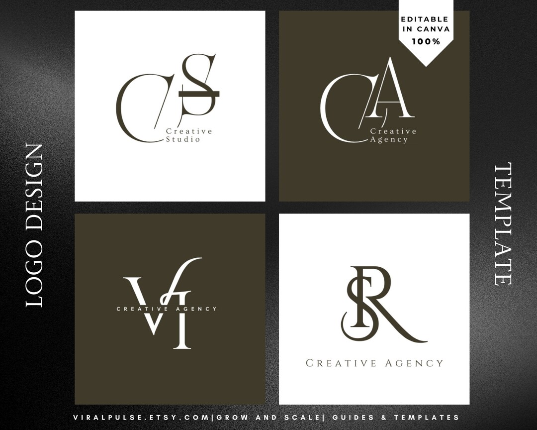 Editable Logo Design Template in Brown | DIY Canva Logo Template - Etsy