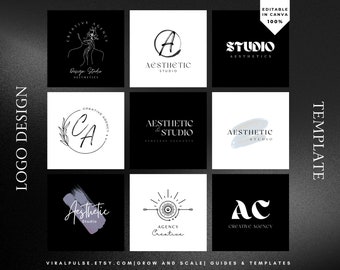 Editable Logo Design Template Red Canva Business Logo White ...