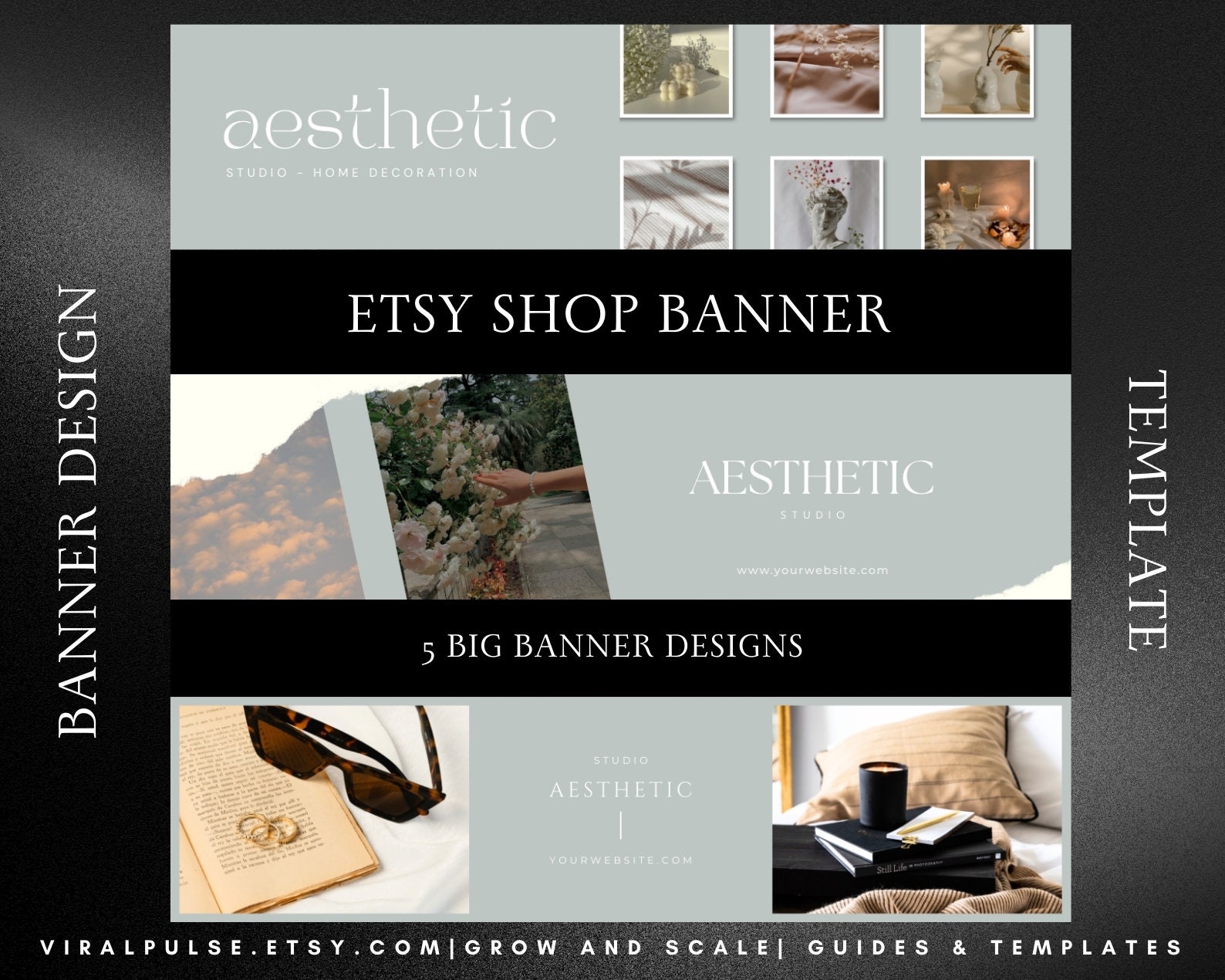 Professional Etsy Shop Banner in Blue and White | Canva DIY Template ...