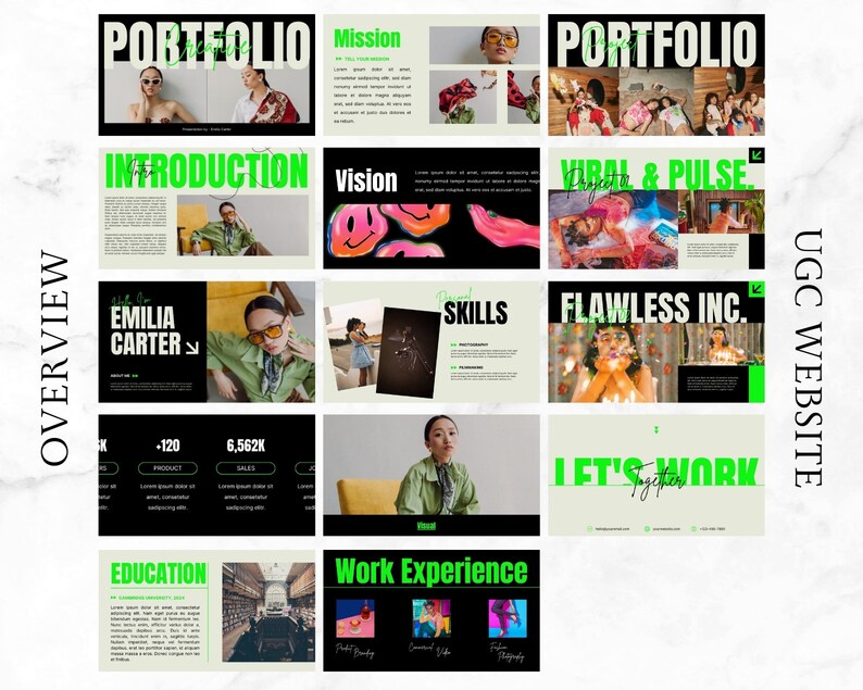 UGC Portfolio Template Canva, UGC Website Template, UGC Media Kit ...