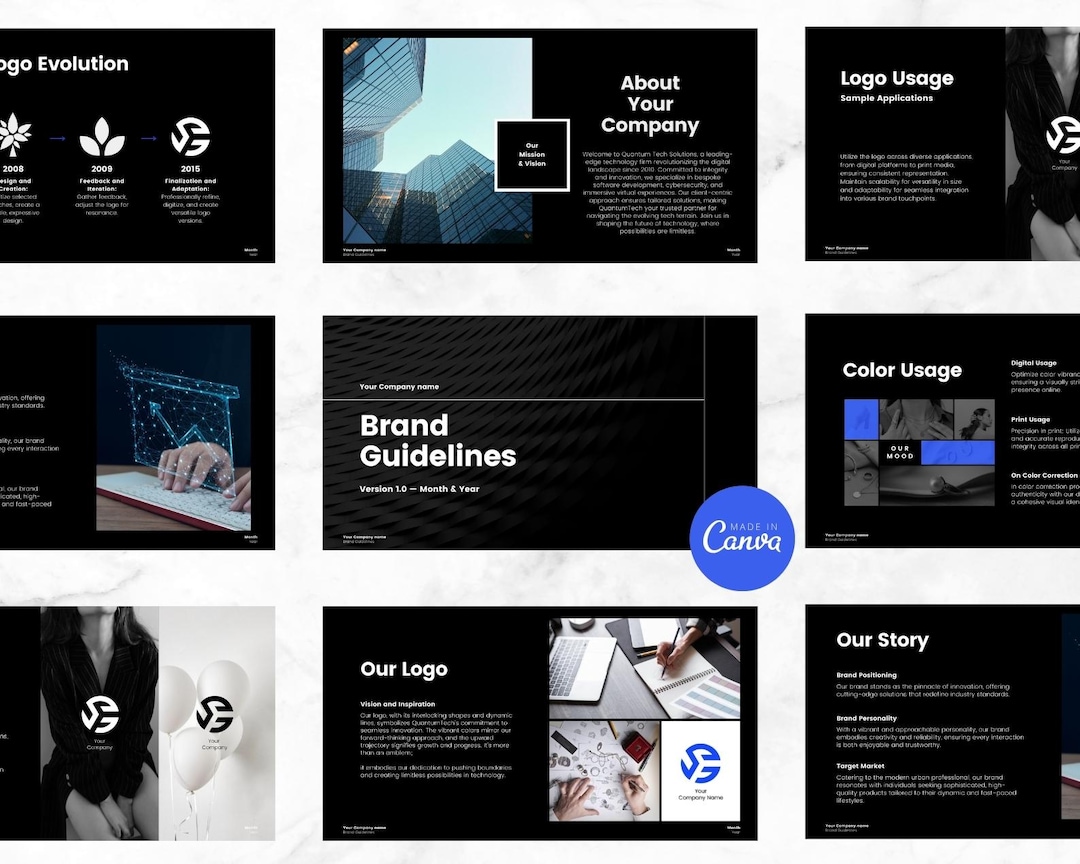 Branding Guideline Template | Canva Brand Book | Personal Brand ...