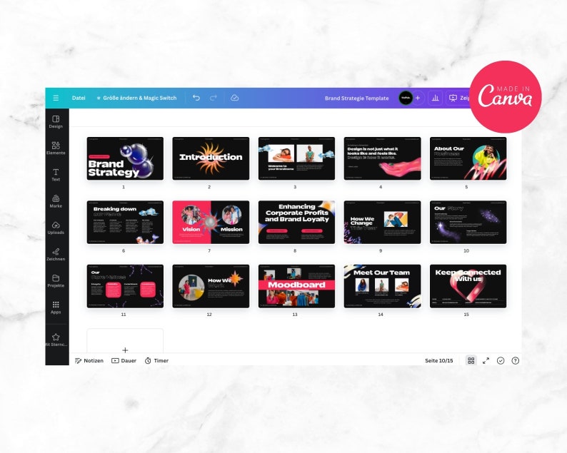 Canva UGC Presentation Template | Bold Branding & Vision Slides for ...