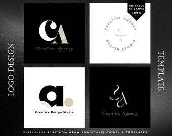 Editable Logo Design Template Red Canva Business Logo White ...
