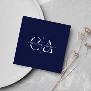 Luxurious Dark Blue Logo Design | DIY Canva Template for Exclusive ...