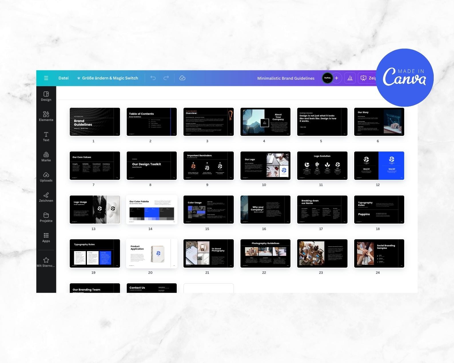 Branding Guideline Template | Canva Brand Book | Personal Brand ...